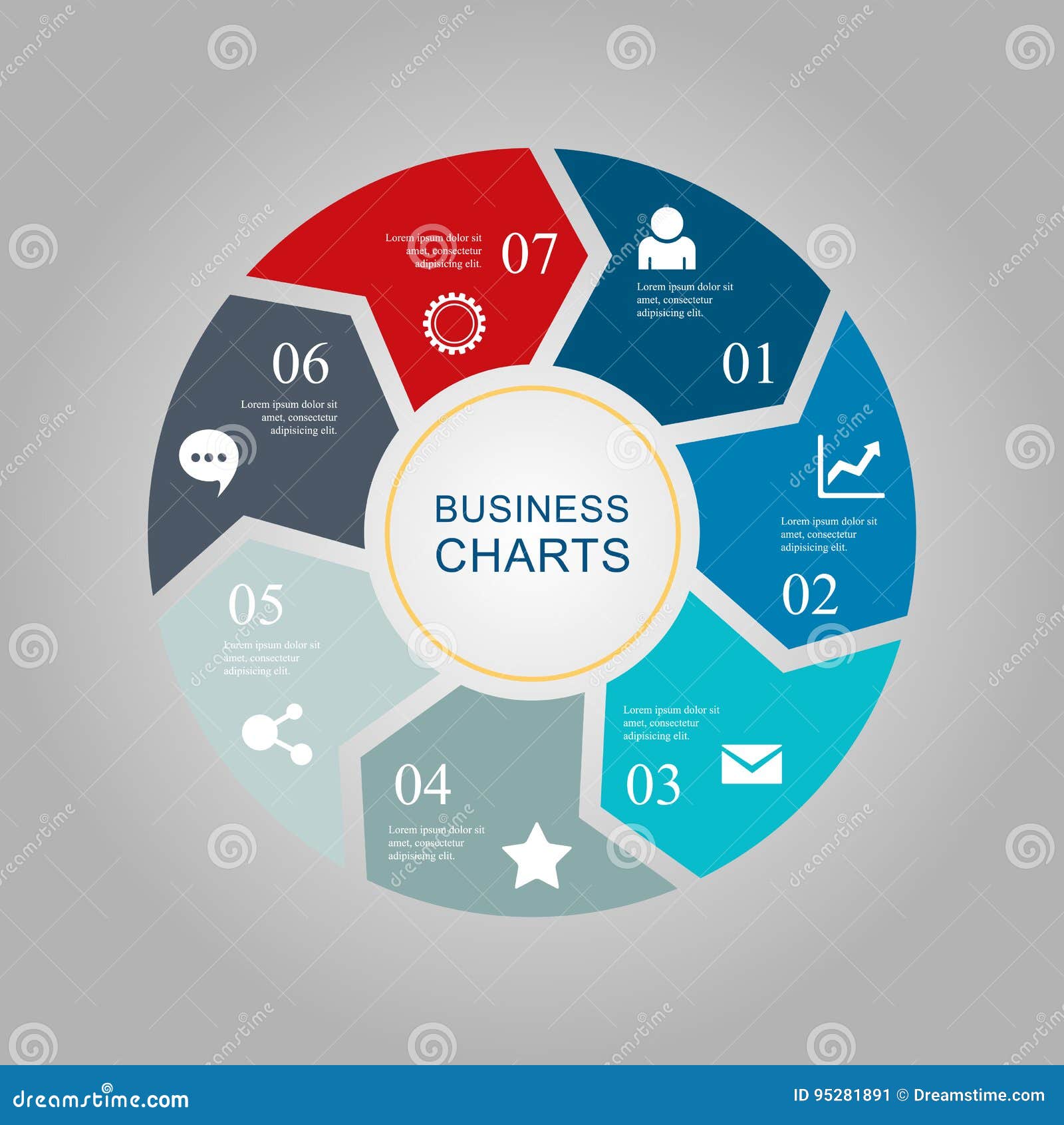 Business Diagram circle stock vector. Illustration of pattern - 95281891