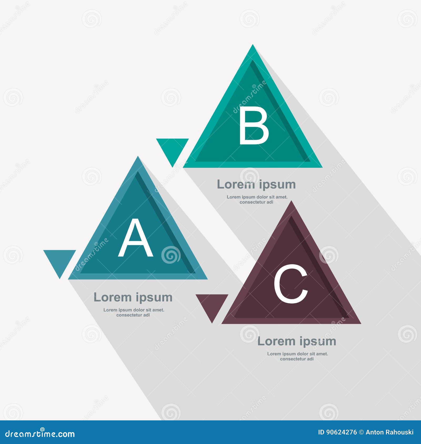 Business Diagram Triangle, Three-part Pattern Stock Illustration ...