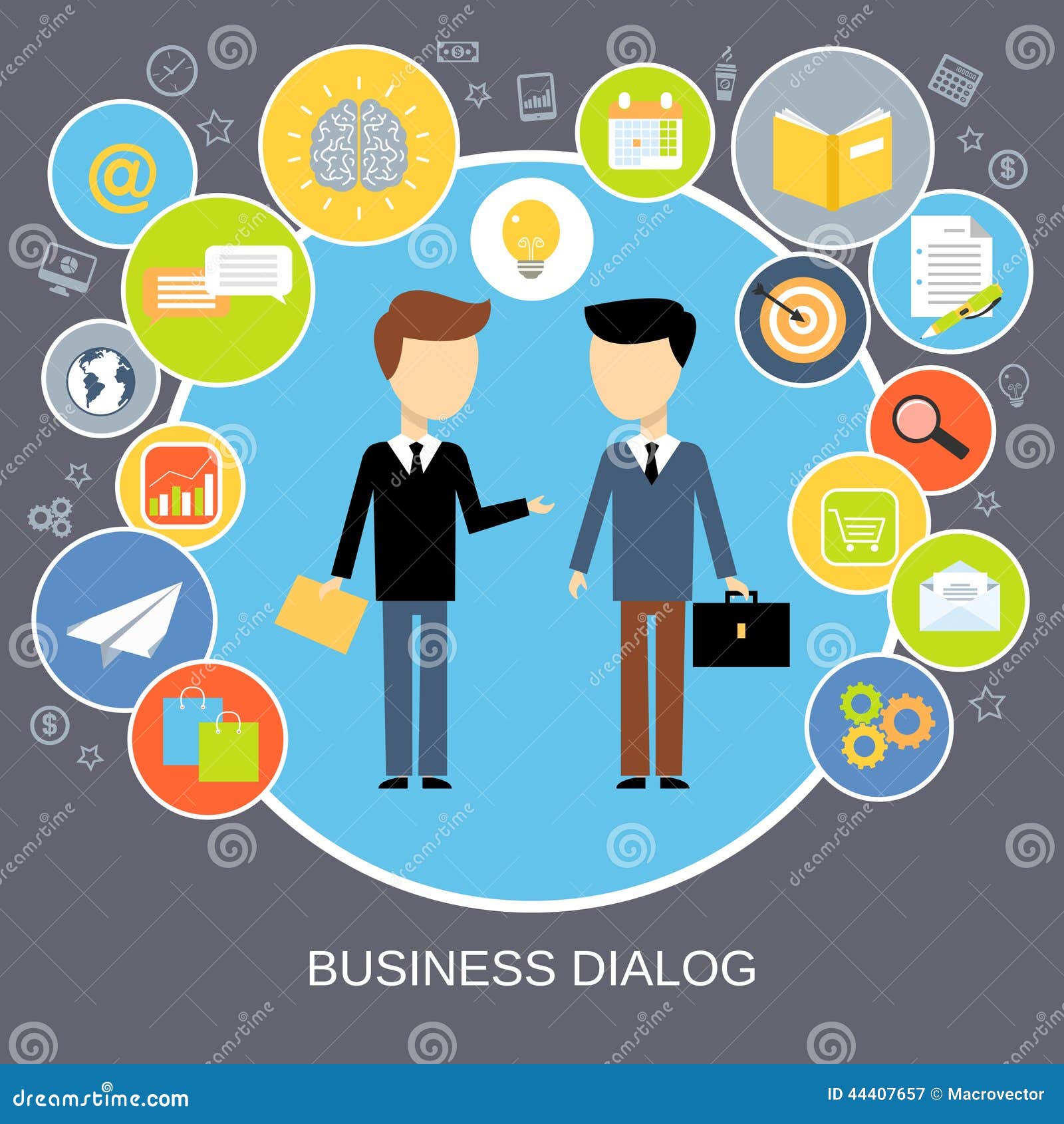 Business dialog concept stock vector. Illustration of icons - 44407657