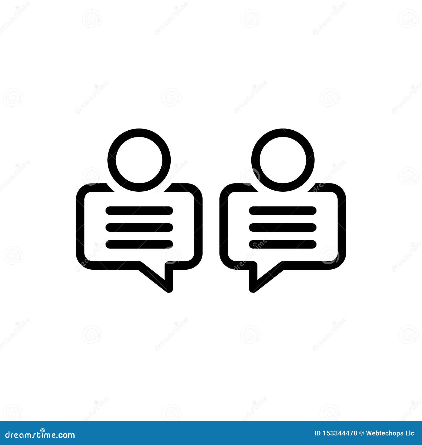 Black Line Icon for Business Dialog, Conversation and Team Stock Vector ...