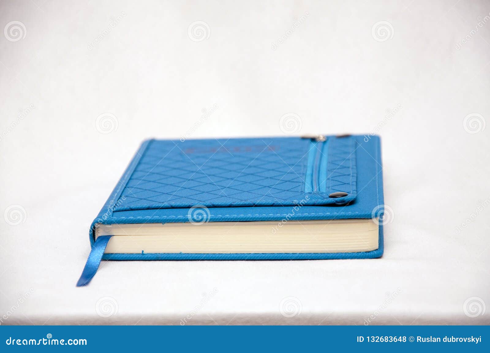 Blue Diary on a White Background. Stock Photo - Image of document ...