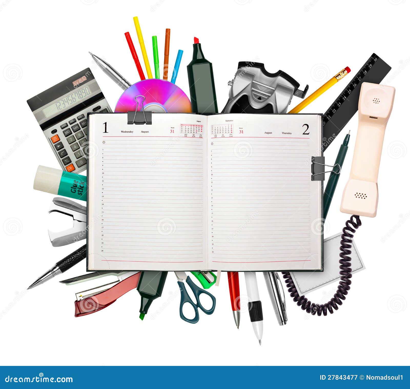 Business Diary and Stationery Stock Image - Image of color, education ...