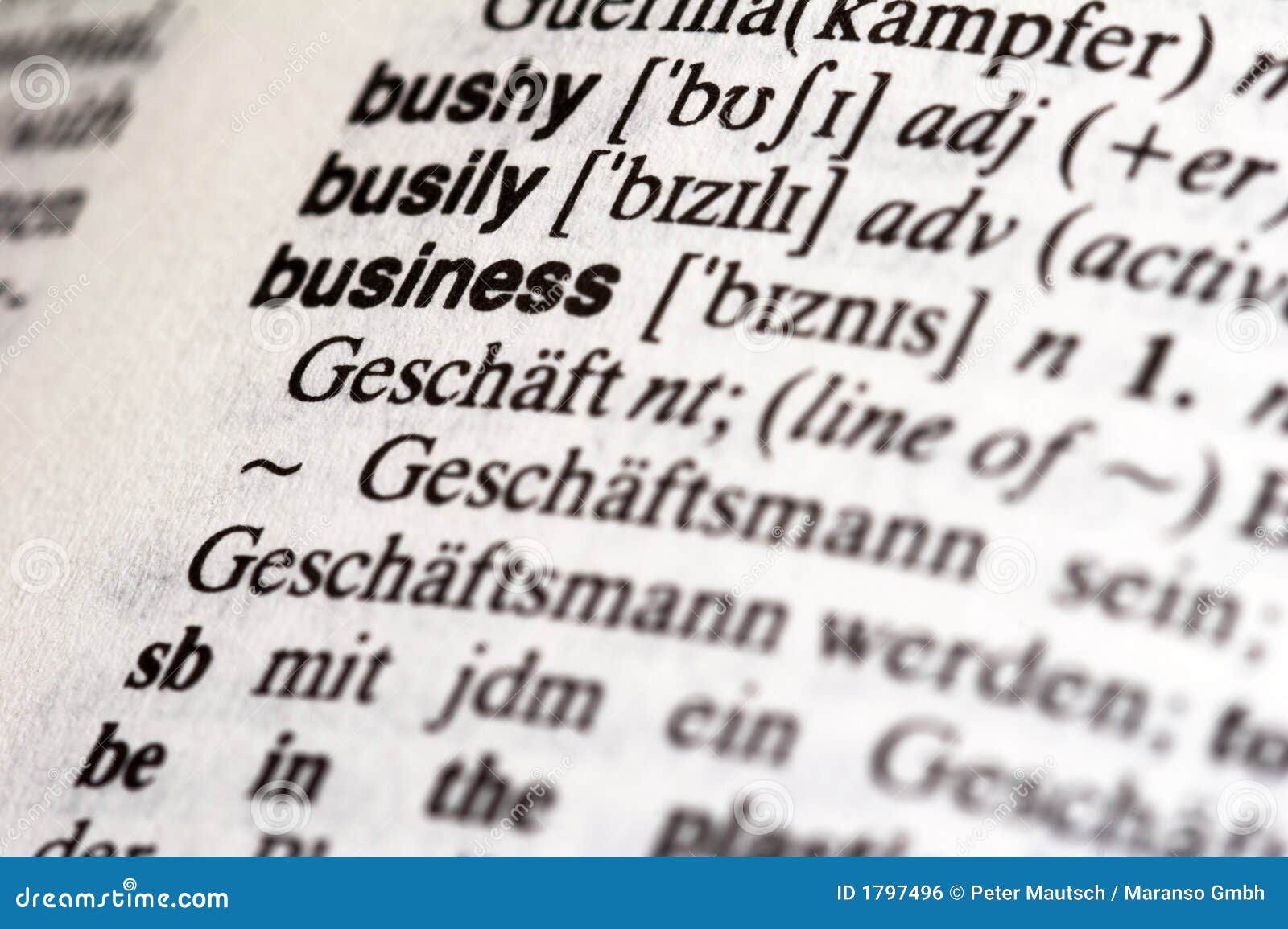 Business in dictionary stock photo. Image of paper, digit - 1797496