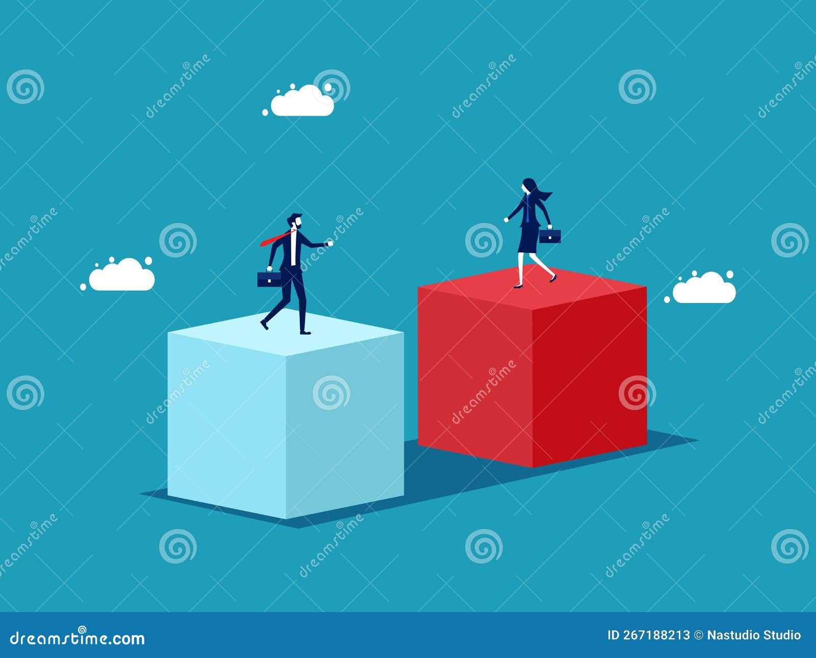 Business Differentiation Concept. Different Red and White Cubes Stock ...