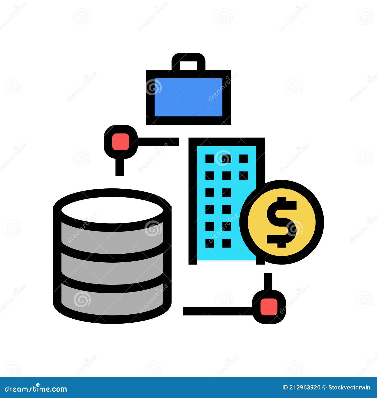 Business Digital Processing Color Icon Vector Illustration Stock Vector ...