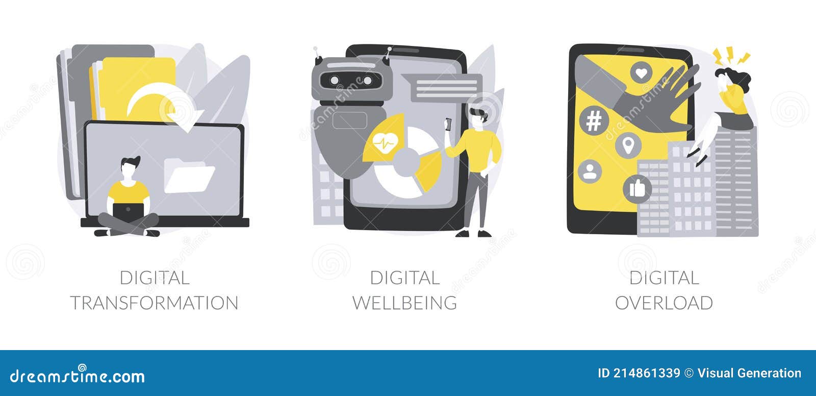 Business Digitalization Abstract Concept Vector Illustrations. Stock ...