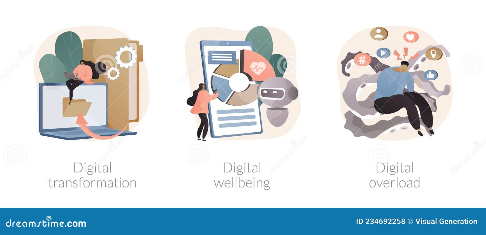 Business Digitalization Abstract Concept Vector Illustrations. Stock ...