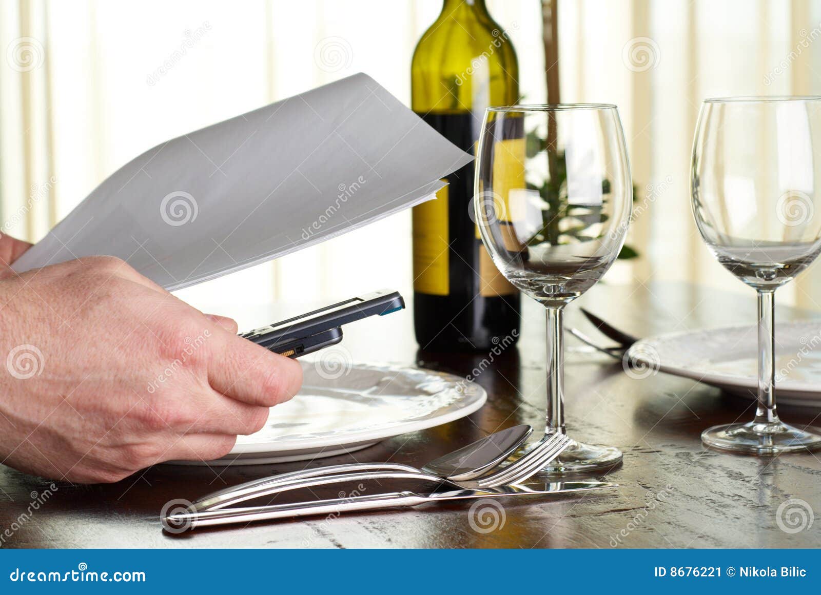 Business dinner stock image. Image of dining, phone, silverware - 8676221