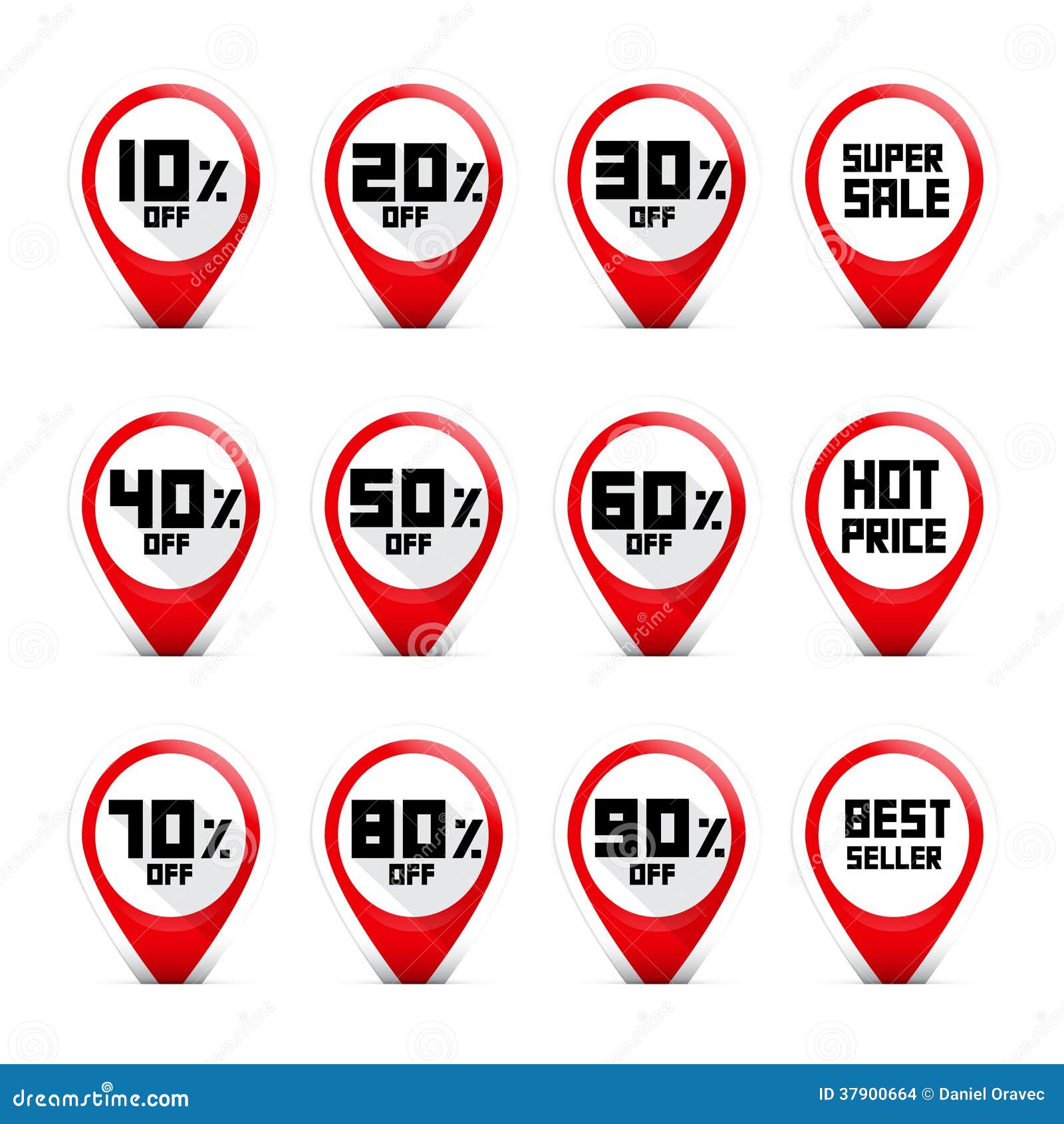 Business Discount Red Labels Set Stock Vector - Illustration of present ...