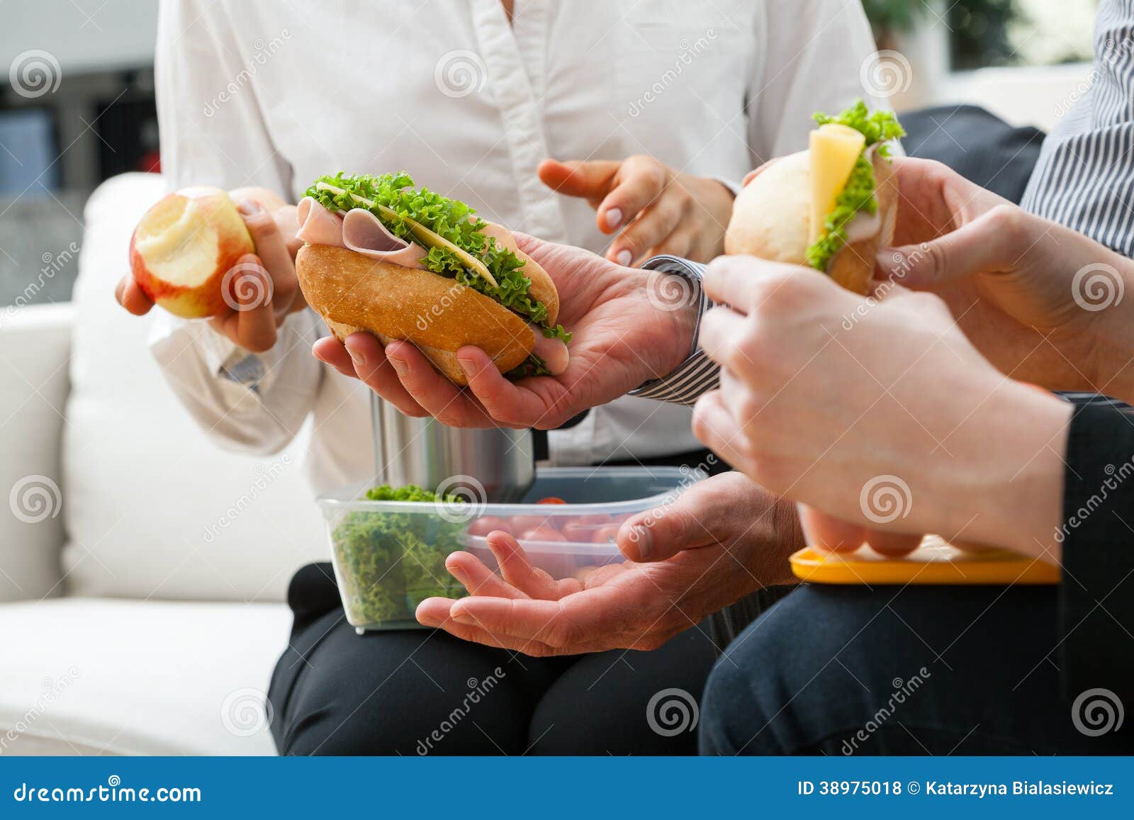 Business Discussion during Lunch Stock Photo - Image of meal, lunch ...