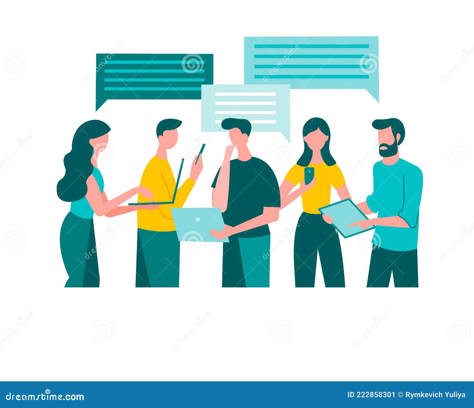 Business Discussions and Dialogues Group of People with Gadgets ...