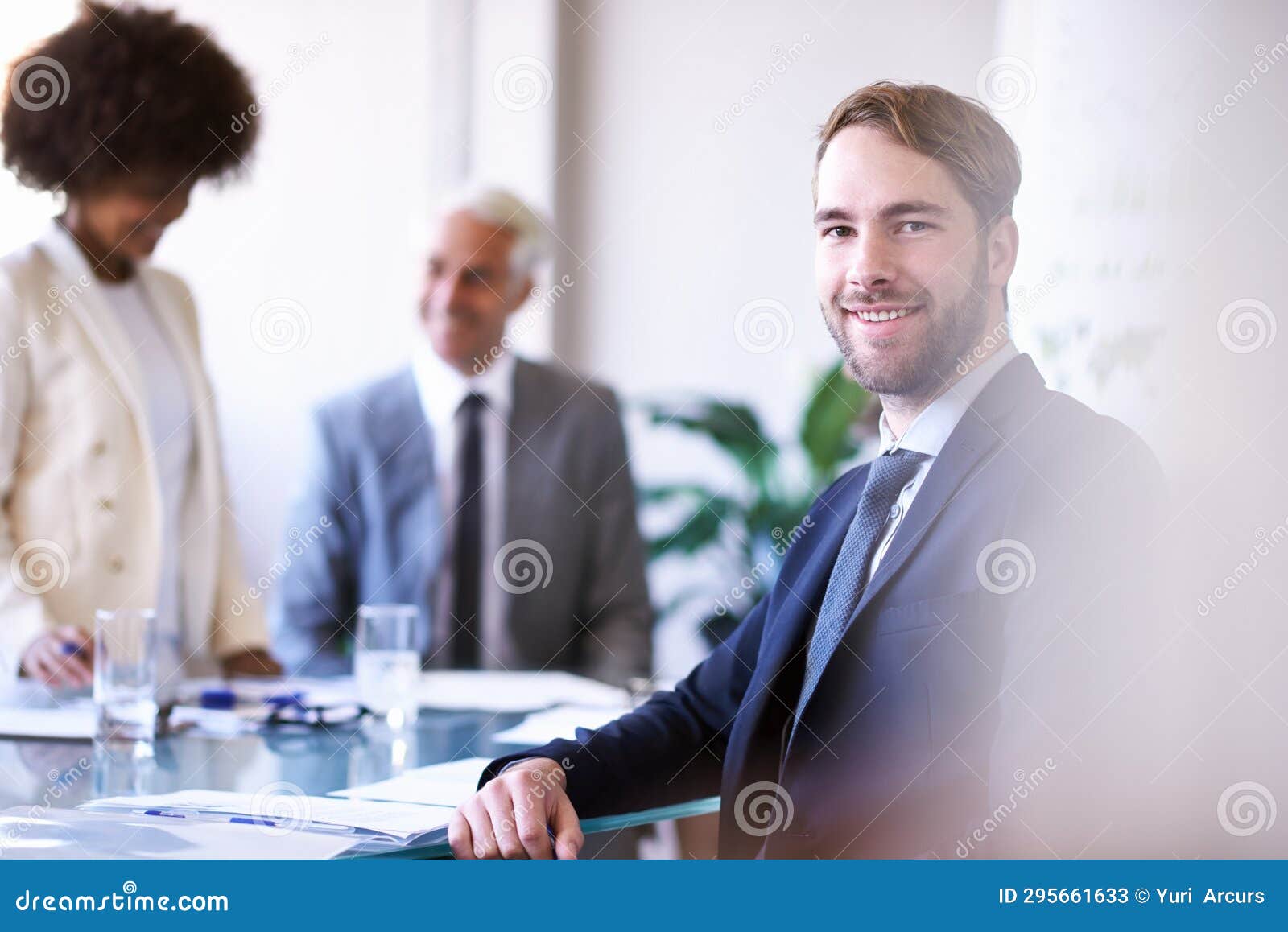 Business Discussions. a Group of Business Colleagues Meeting in the ...