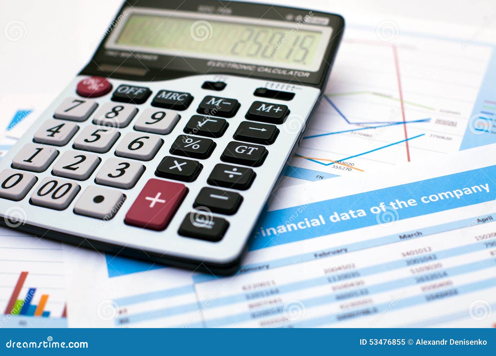 Business Document. Calculator. Finance Data Stock Image - Image of ...