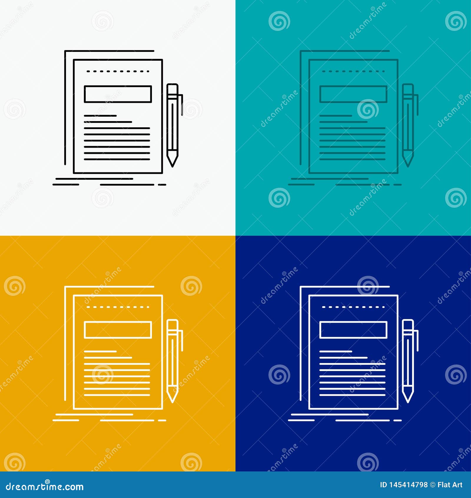 Business, Document, File, Paper, Presentation Icon Over Various ...