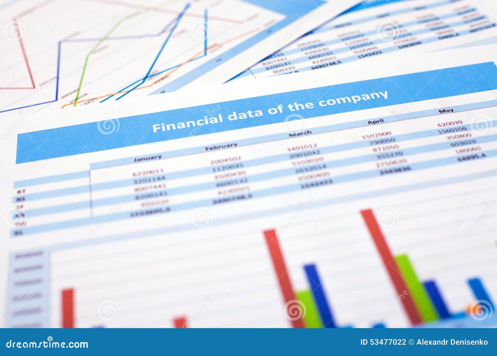 Business Document. Finance Data Stock Photo - Image of information ...