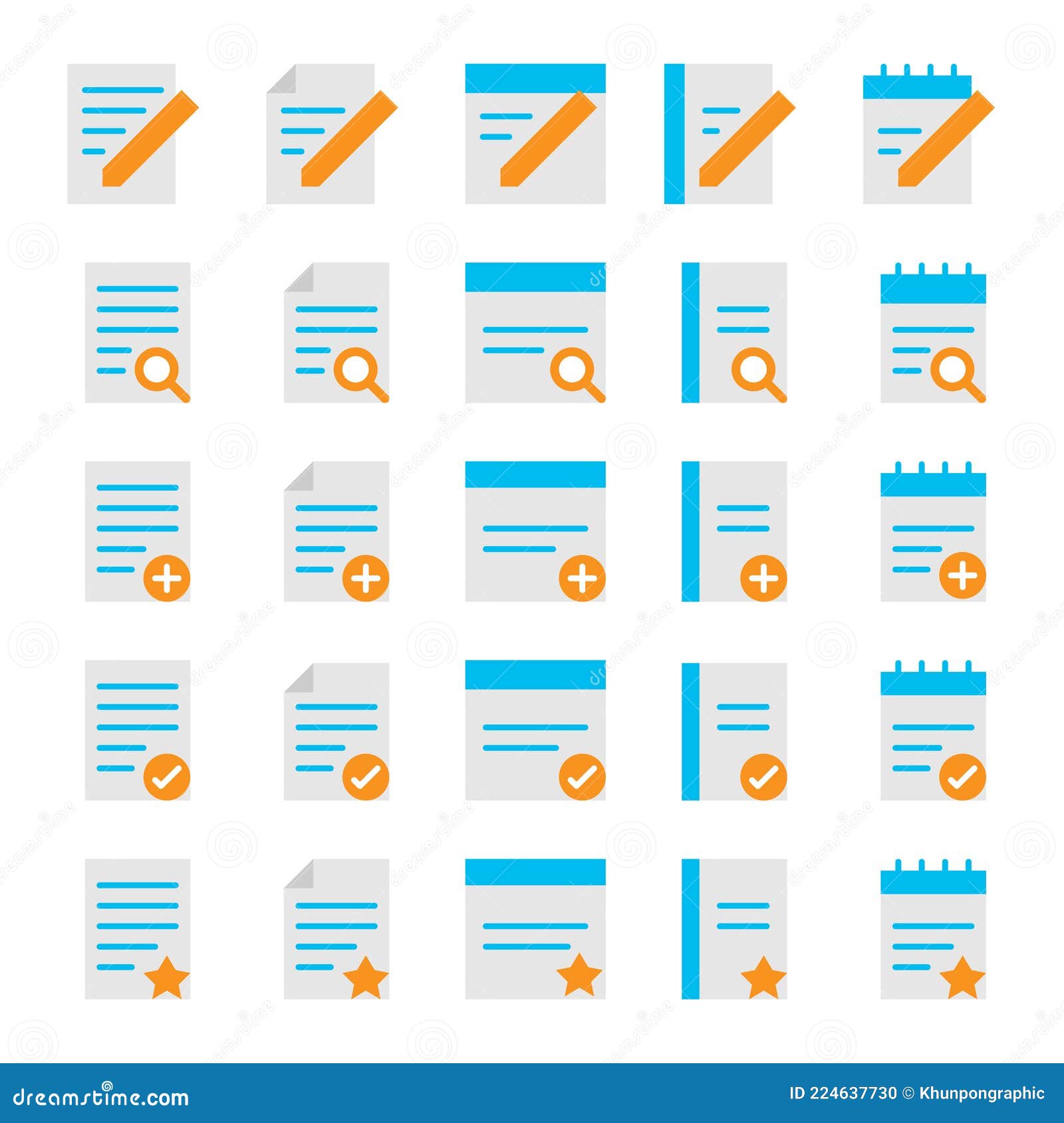 Business Document Flat Icon Design Stock Vector - Illustration of ...