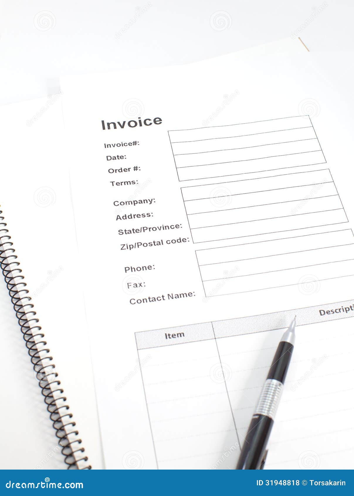 Business Document Invoice stock photo. Image of account - 31948818
