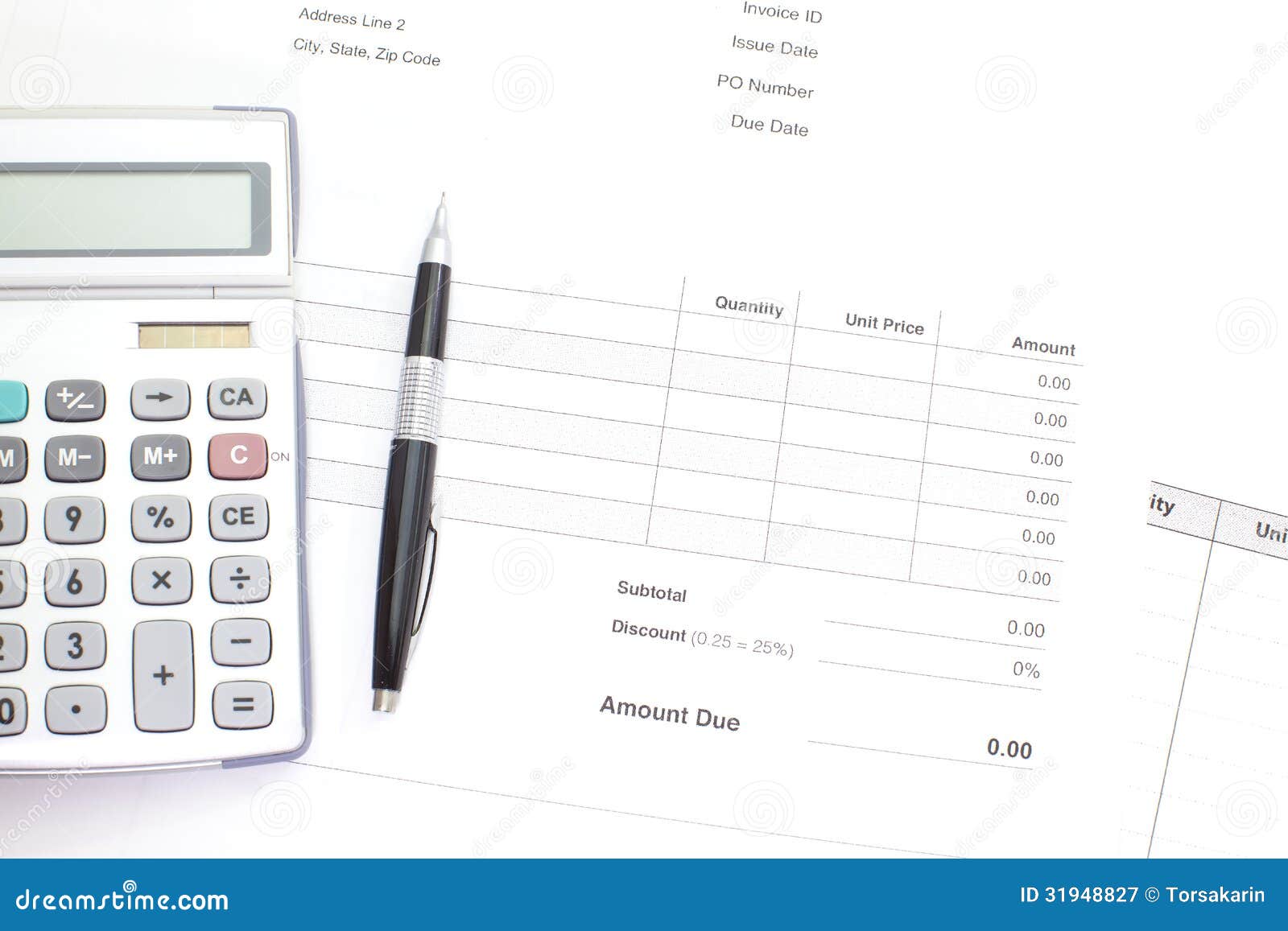 Business Document Invoice stock image. Image of customer - 31948827