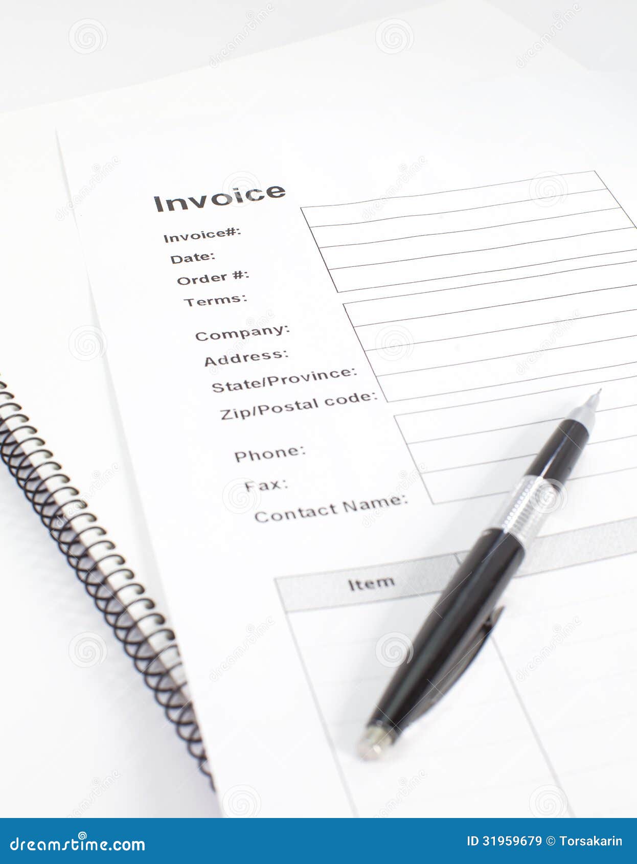 Business Document Invoice stock image. Image of blank - 31959679