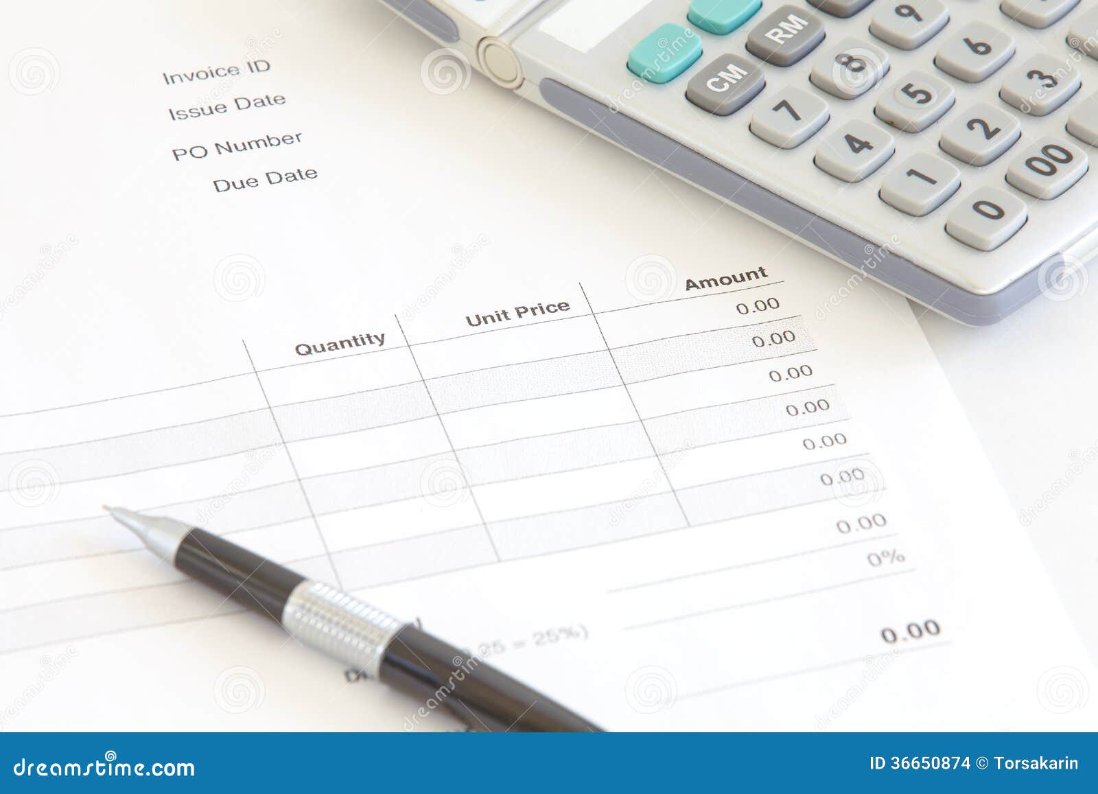 Business Document Invoice stock photo. Image of bill - 36650874