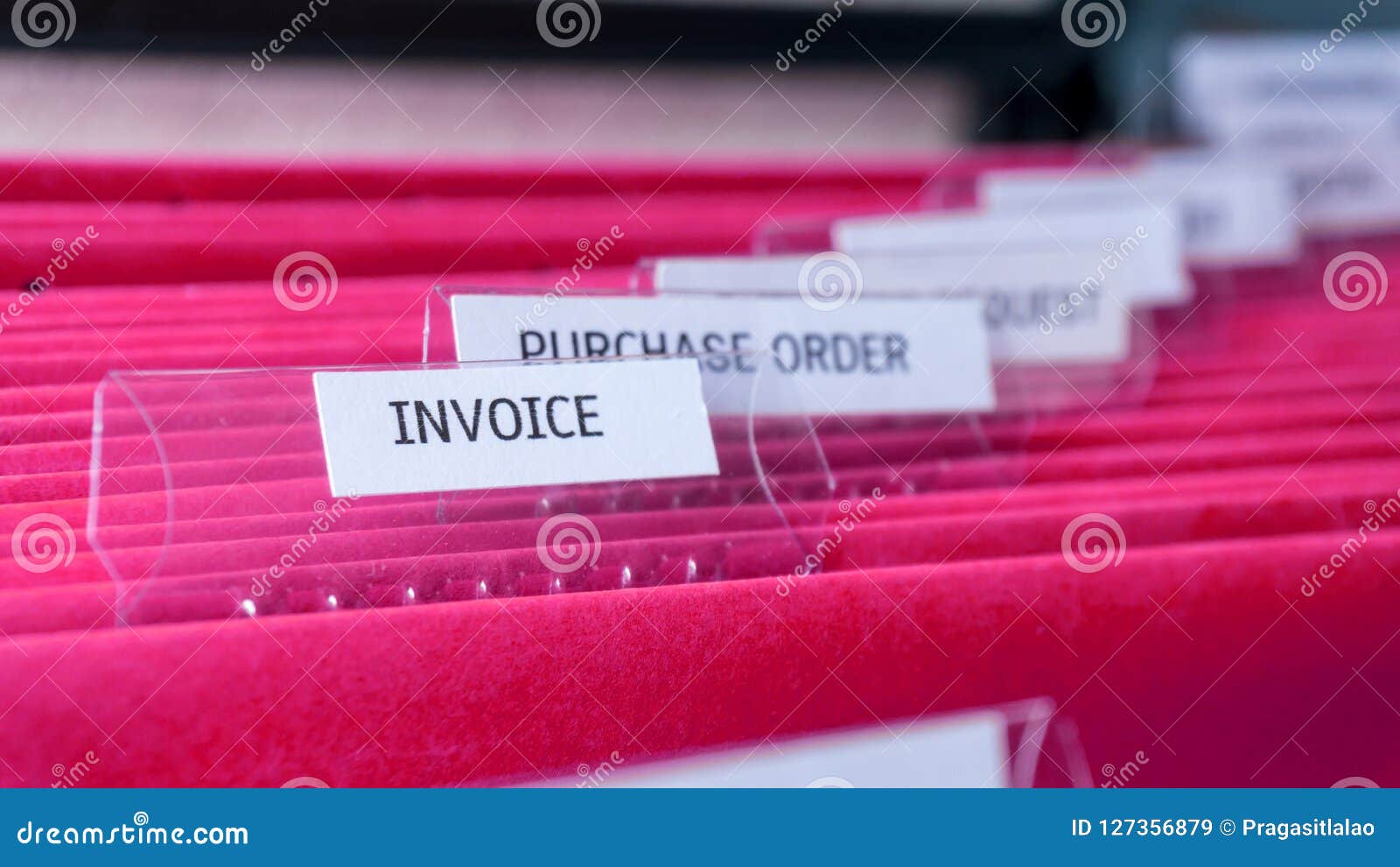 Business Document Invoice Paper Keep in the Folder Stock Image - Image ...