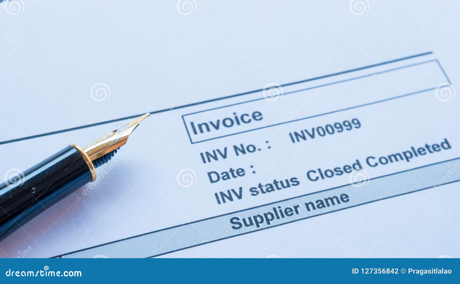 Business Document Invoice Paper Keep in the Folder Stock Photo - Image ...