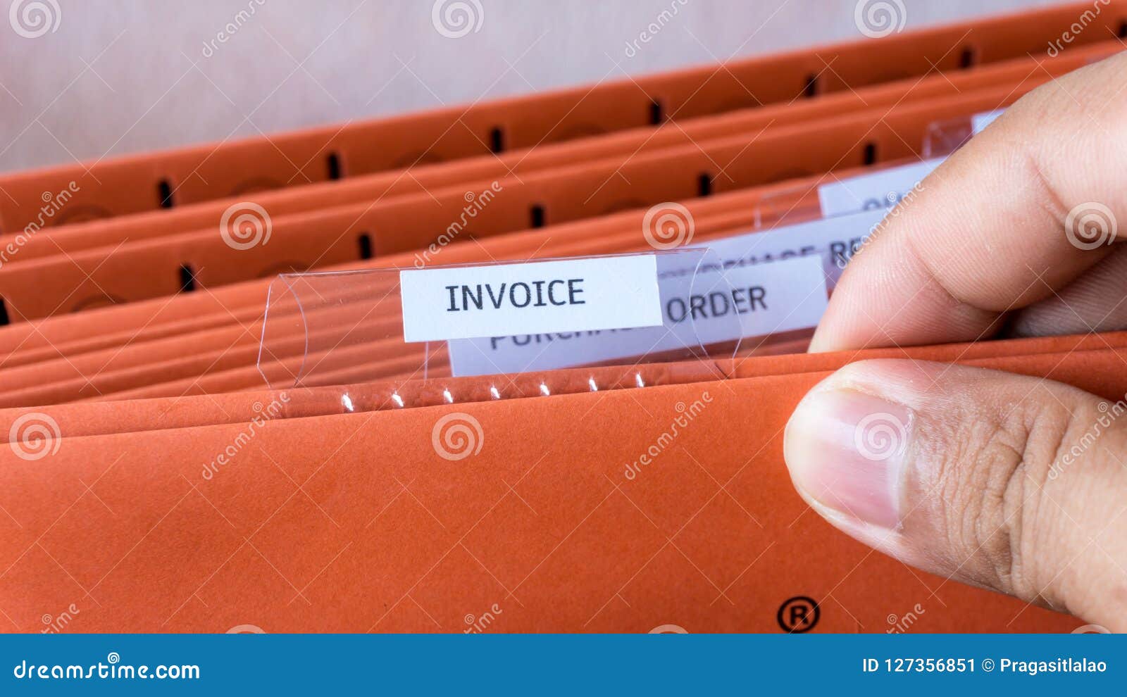 Business Document Invoice Paper Keep in the Folder Stock Image - Image ...