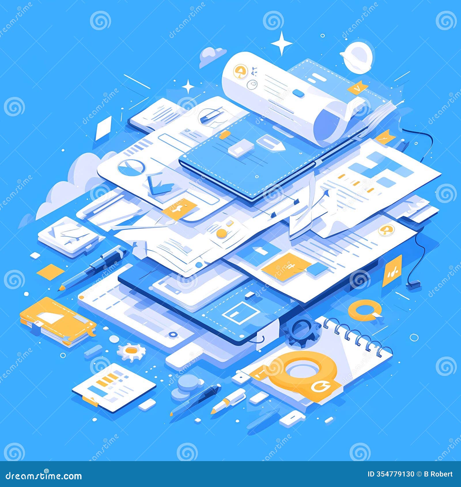 Business Document Management System Concept Stock Illustration ...