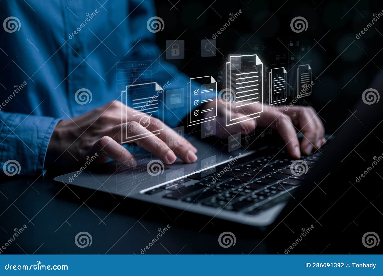 Business Document Paper Icon, Document Management System, DMS. Stock ...