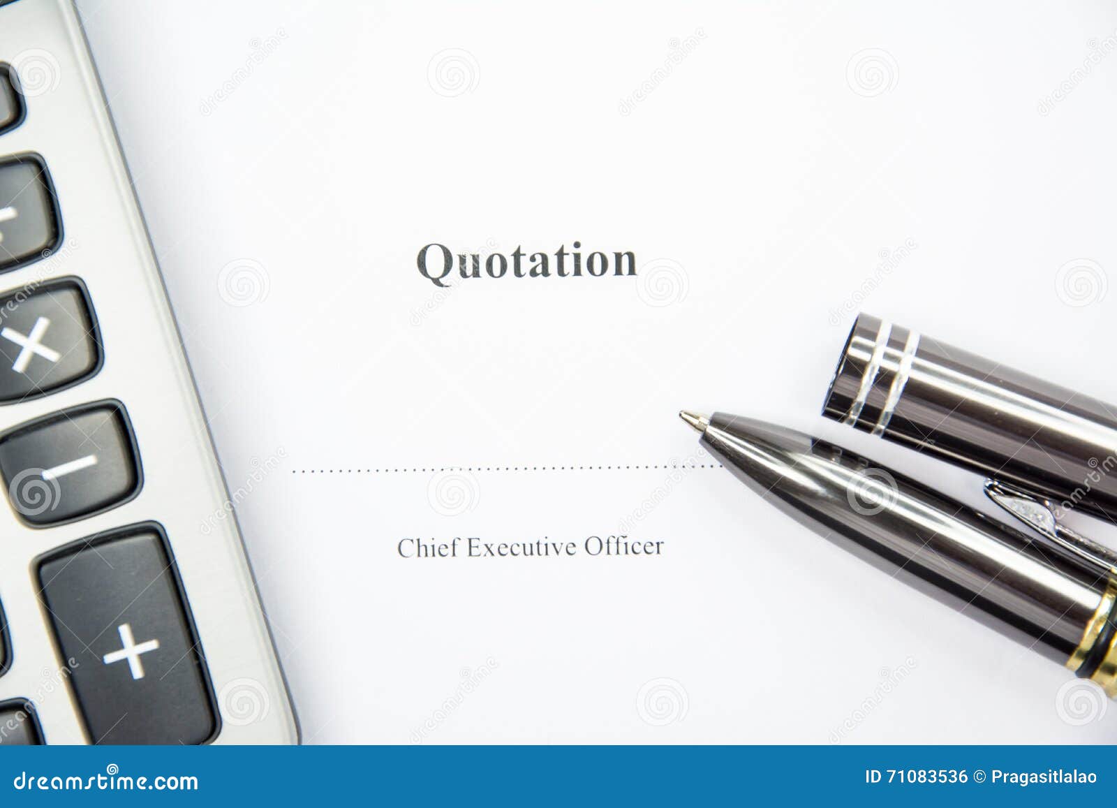 Business Document Quotation Waiting To Sign on White Background Stock ...