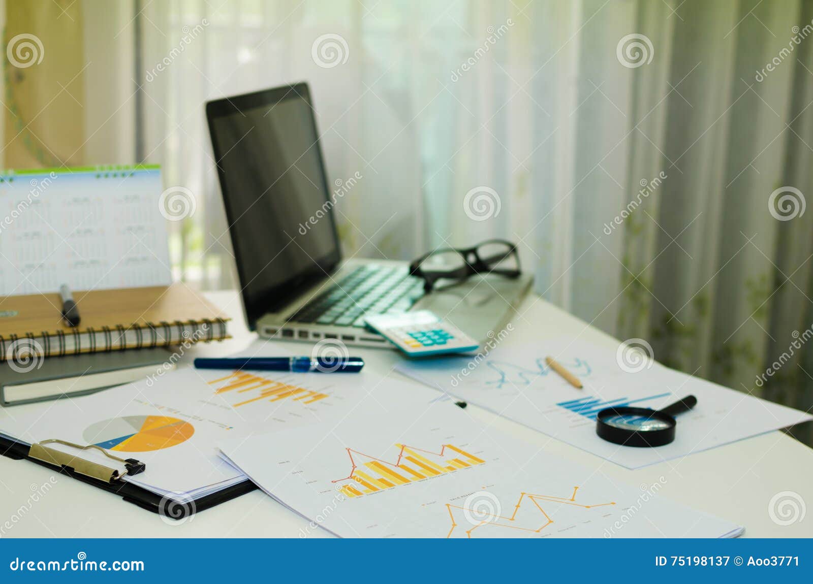Business Documents and Computer Stock Image - Image of laptop, concept ...
