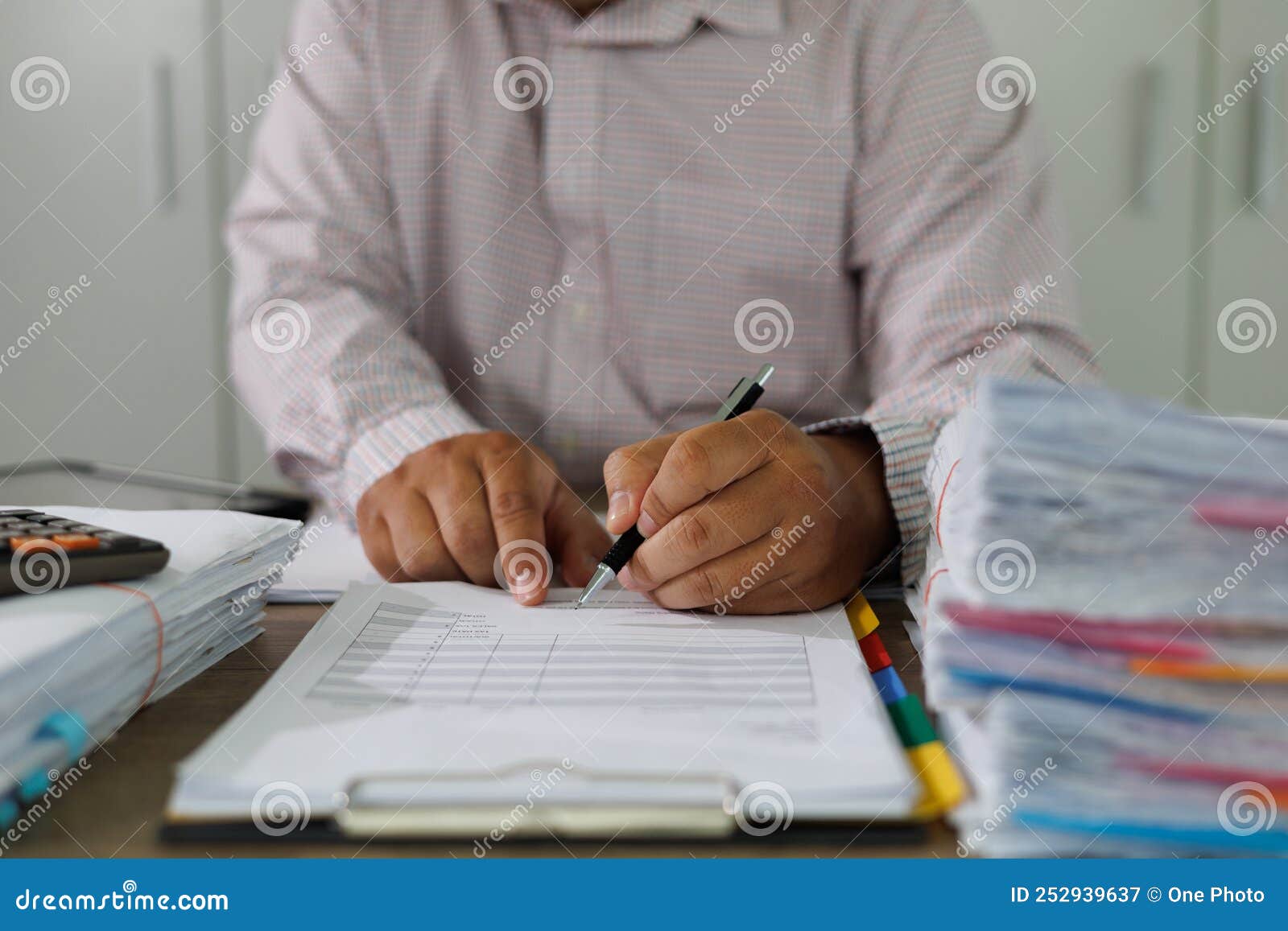 Business Documents Concept Document Achieves on Folders Papers at Busy ...