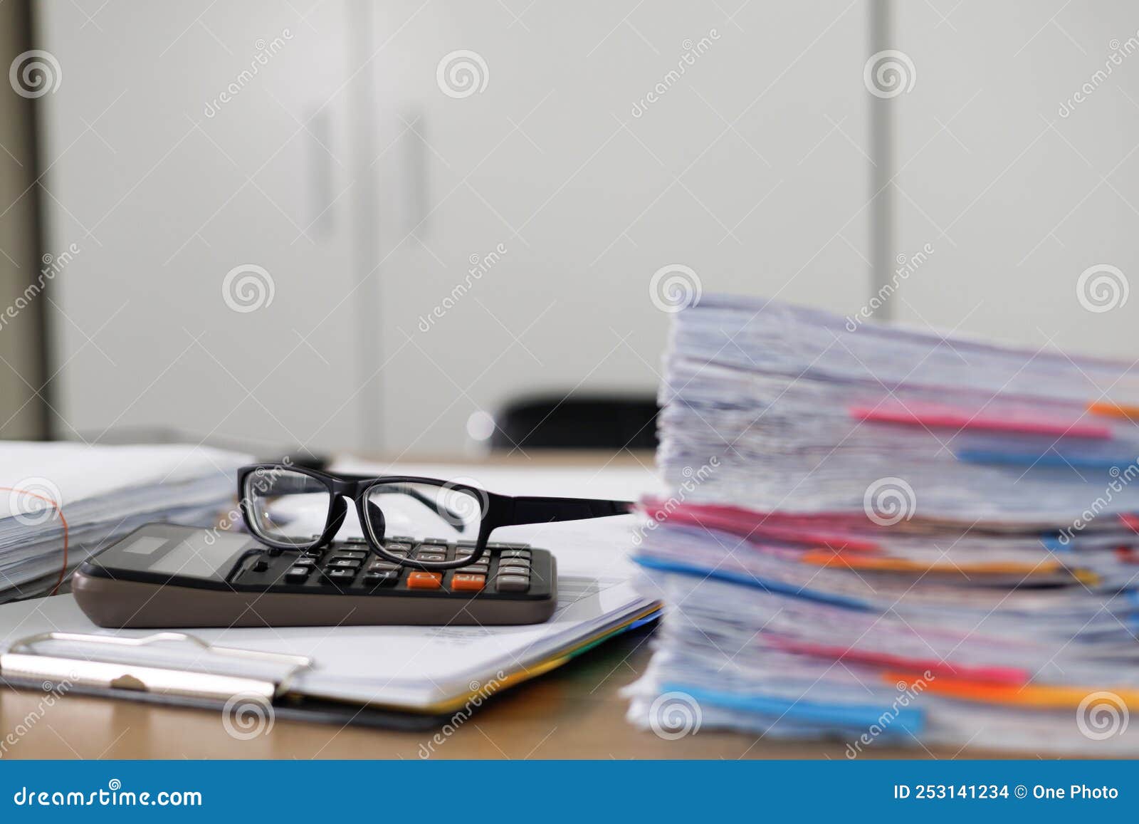 Business Documents Concept Document Achieves on Folders Papers at Busy ...