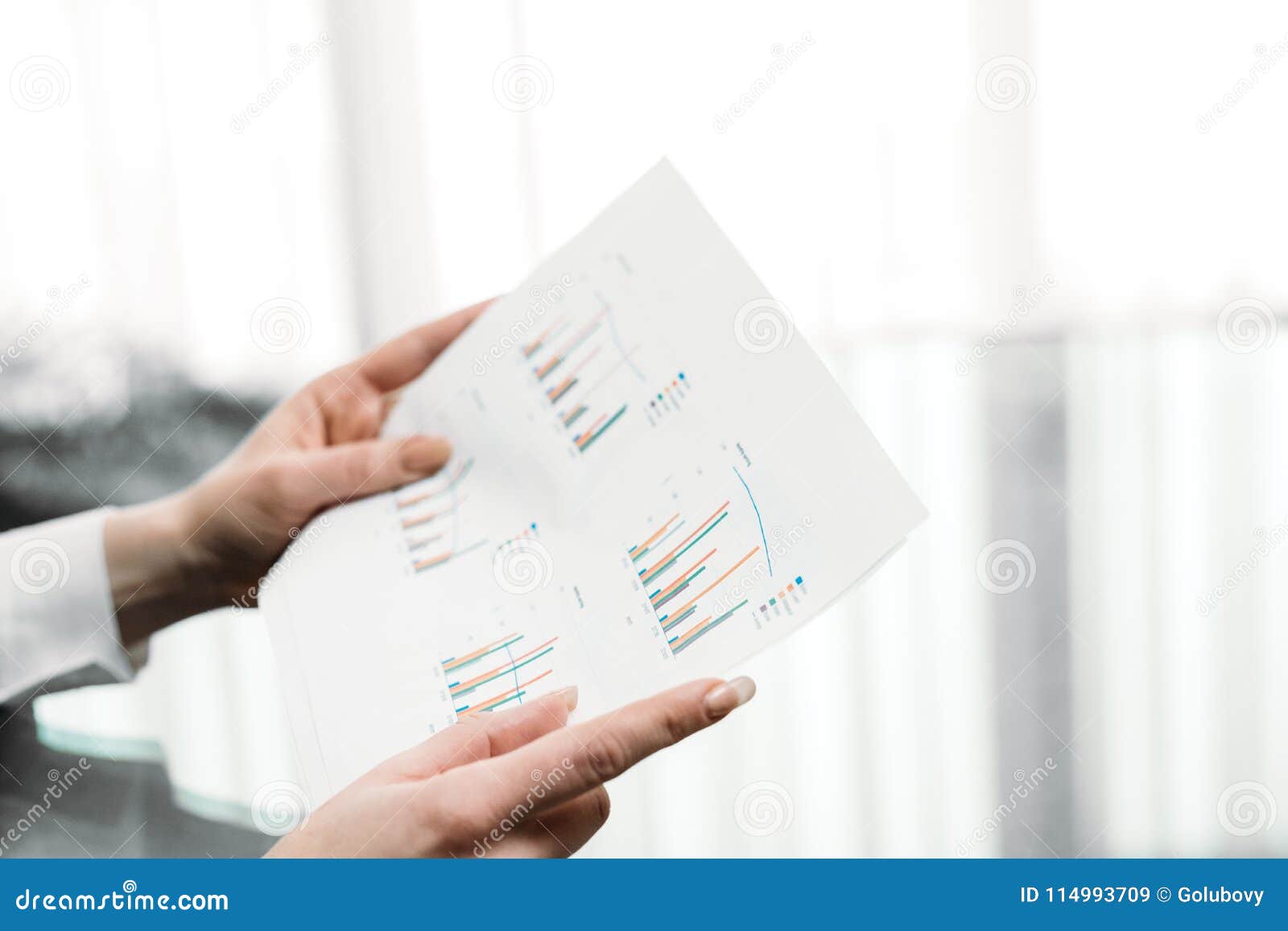 Business Document Graph Data Statistics Report Stock Image - Image of ...