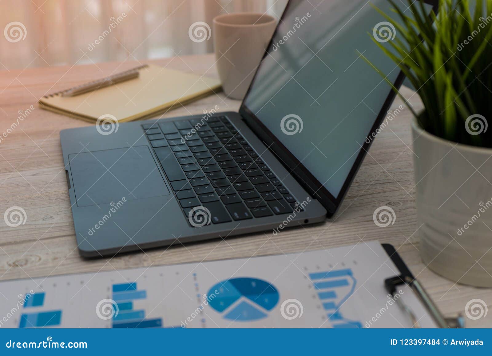 Business Documents on Office Desk with Smart Phone and Computer Stock ...