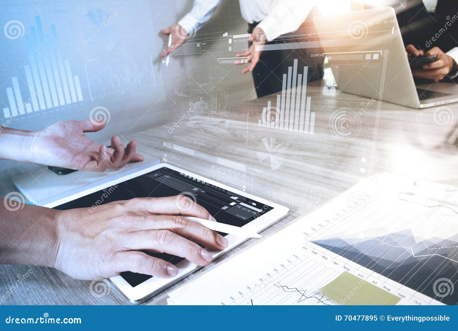 Business Documents on Office Table with Smart Phone and Laptop C Stock ...