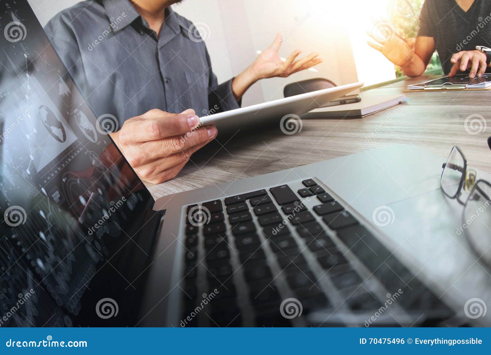 Business Documents on Office Table with Smart Phone and Laptop C Stock ...