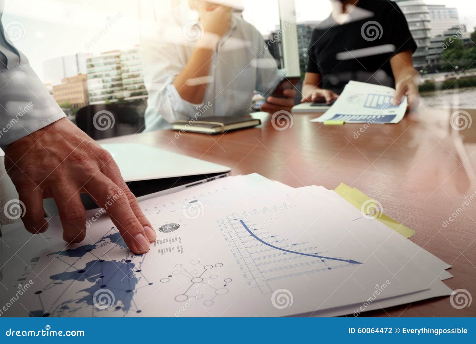 Business Documents on Office Table with Smart Phone and Laptop Stock ...