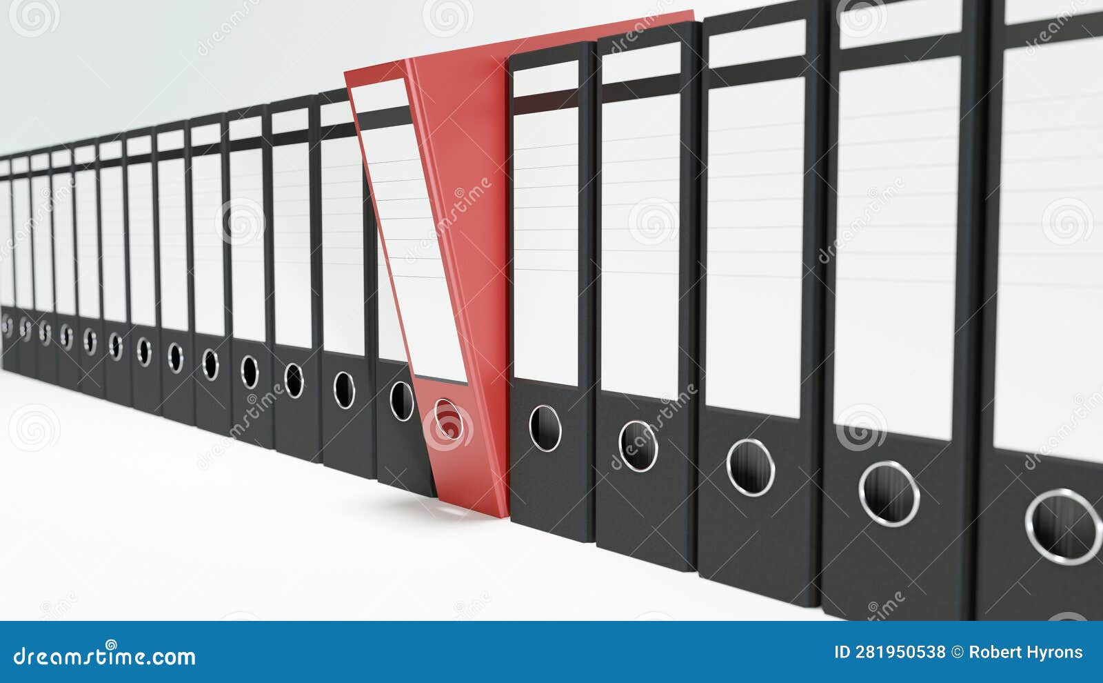 Business Documents Organized and Red File Standing Out Stock ...