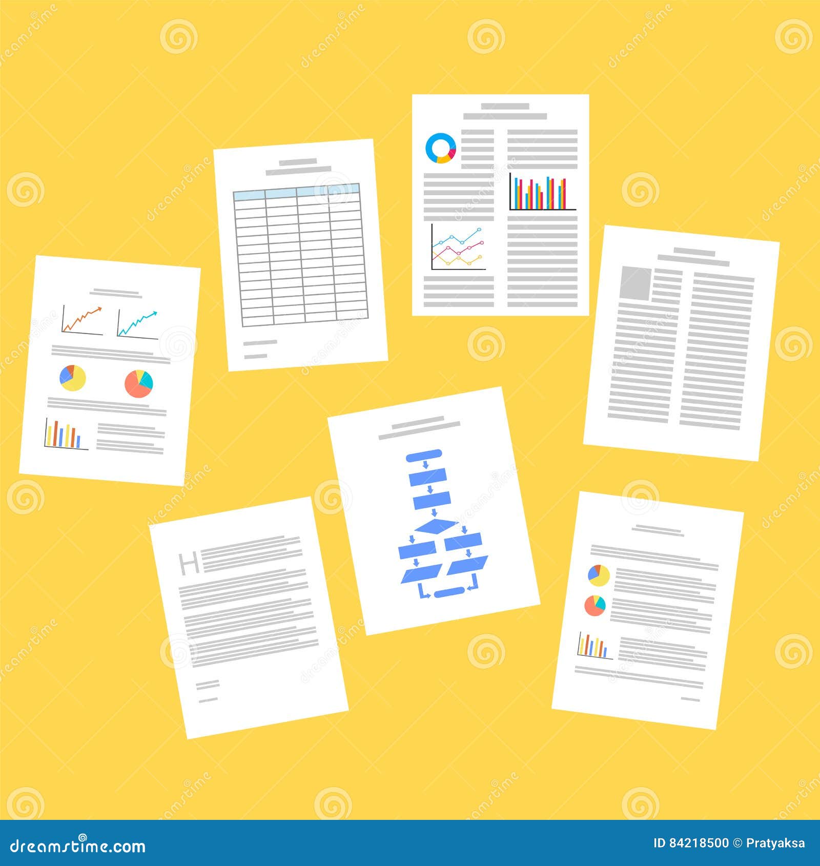 Business Documents. Paperwork Stock Vector - Illustration of desk ...