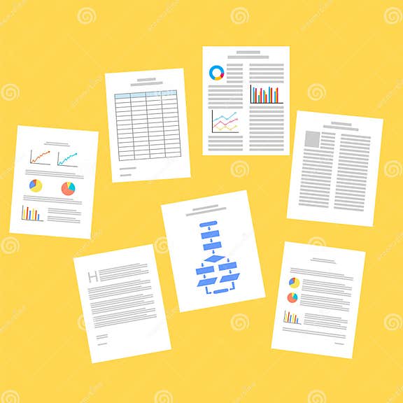 Business Documents. Paperwork Stock Vector - Illustration of desk ...