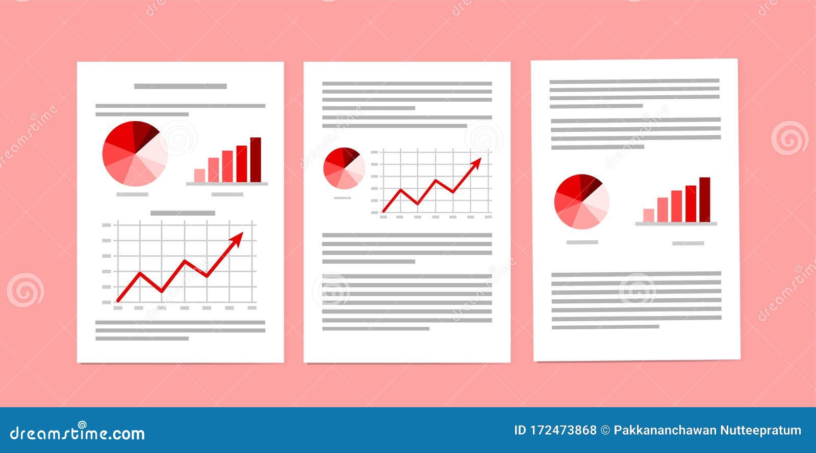 Business Documents, Paperwork or Business Reports on Pink Background ...