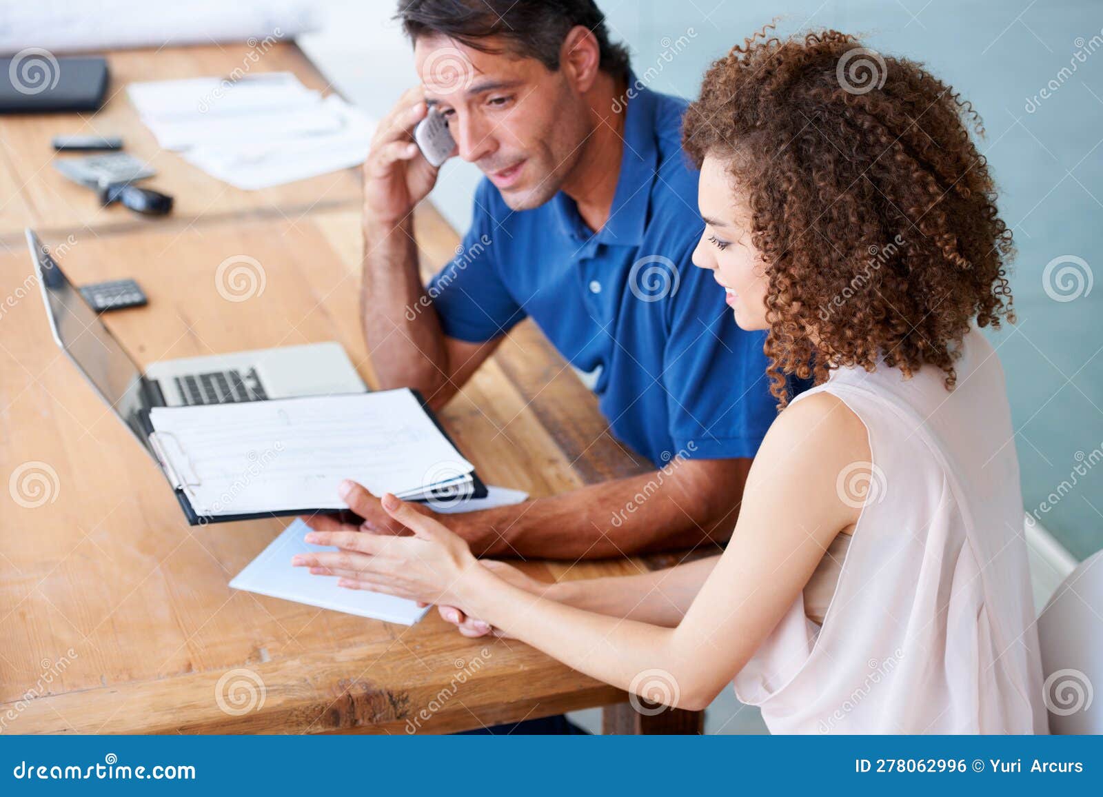 Business, Documents and Team in a Meeting with Laptop for Planning ...