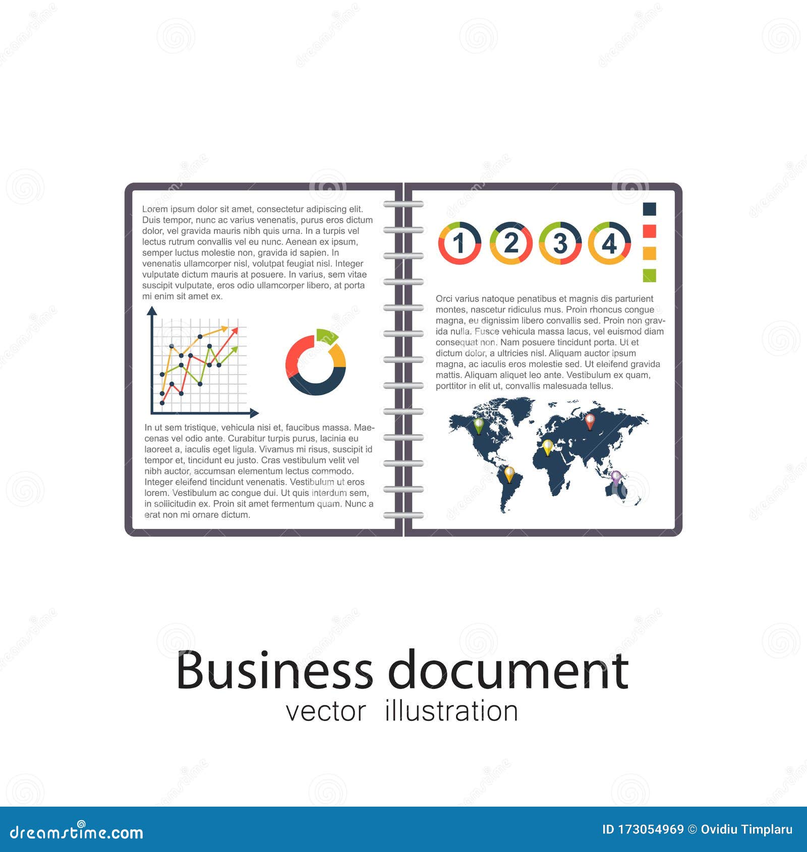 Business Documents. Vector Illustration Stock Vector - Illustration of ...