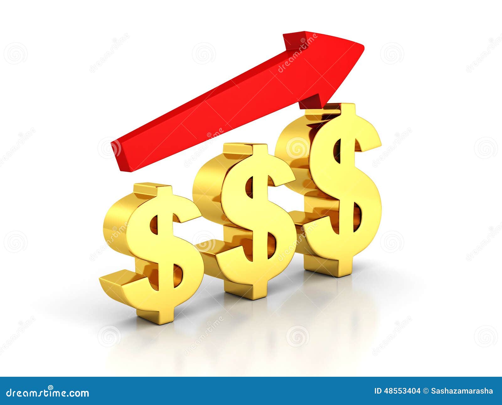 Business Dollar Bar Chart with Growing Arrow Stock Photo - Image of ...