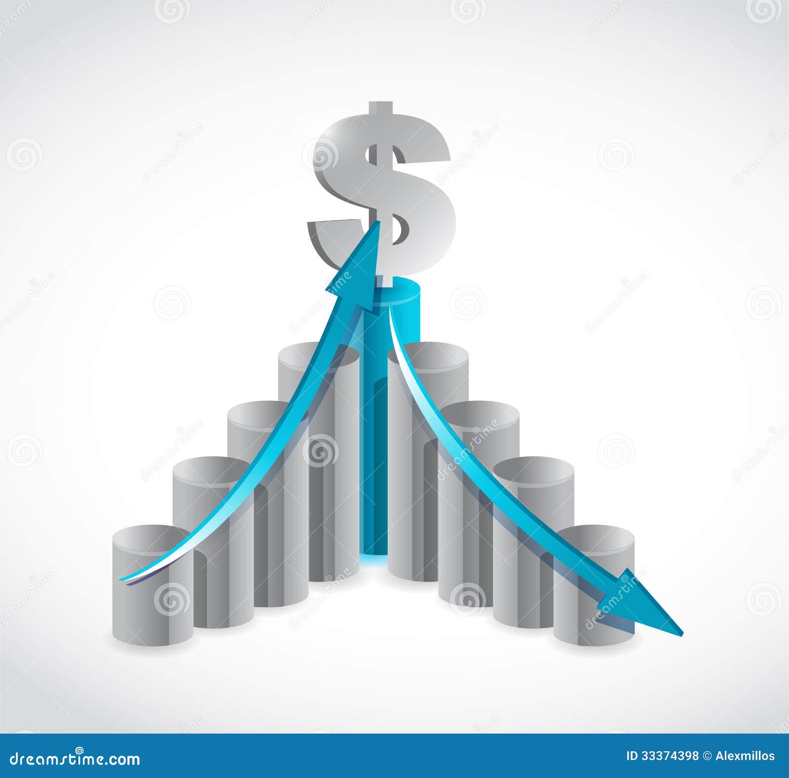 Business Dollar Graph Illustration Design Stock Illustration ...