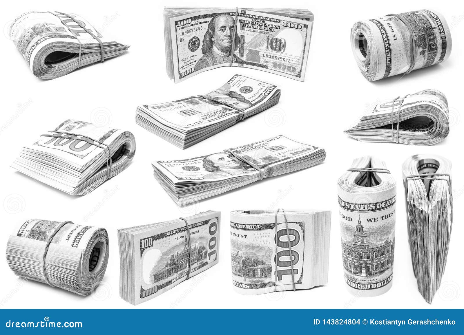 Business Dollar Money on White Background Stock Photo - Image of stack ...