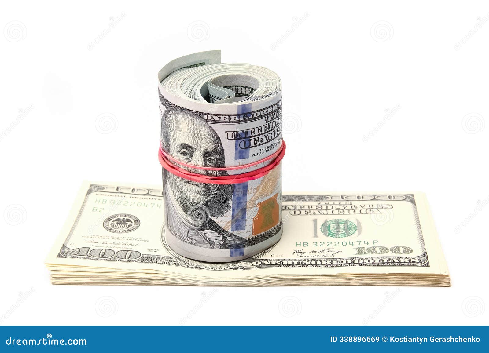 Business Dollar Money on White Background Stock Image - Image of stack ...