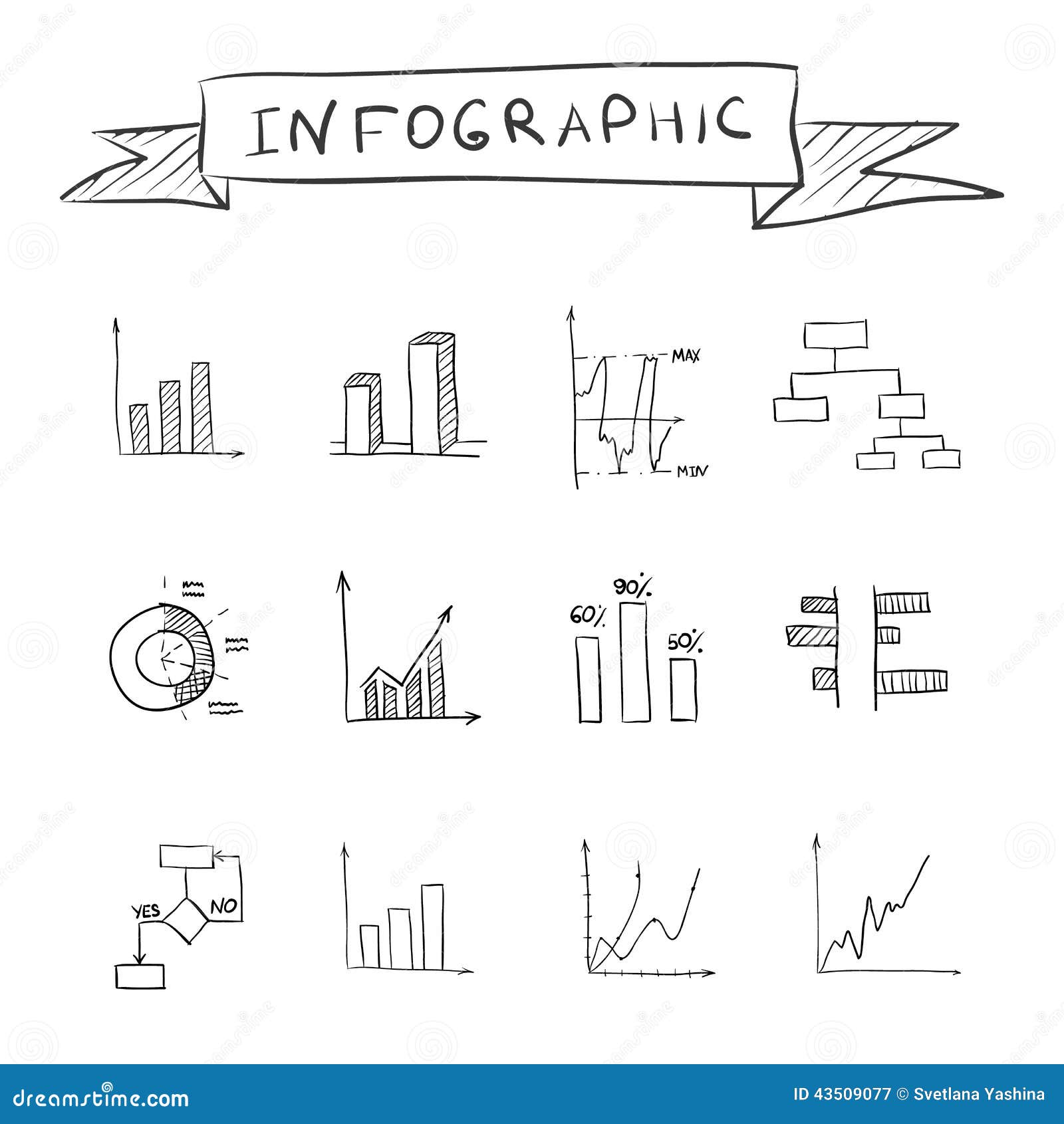 Business doodle graphs stock vector. Illustration of symbol - 43509077