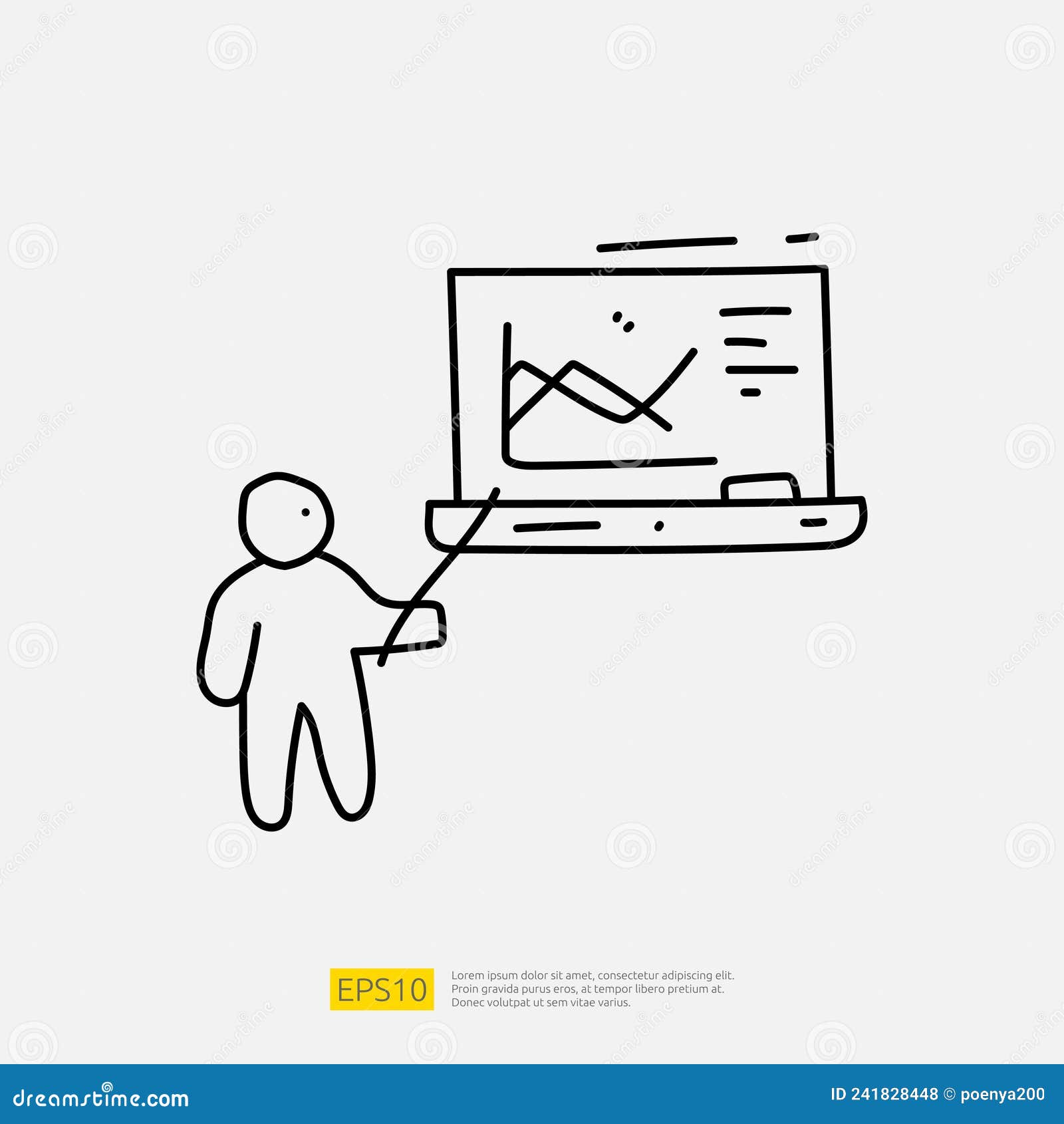 Business Doodle Presentation Hand Drawn Icon Illustration Stock Vector ...